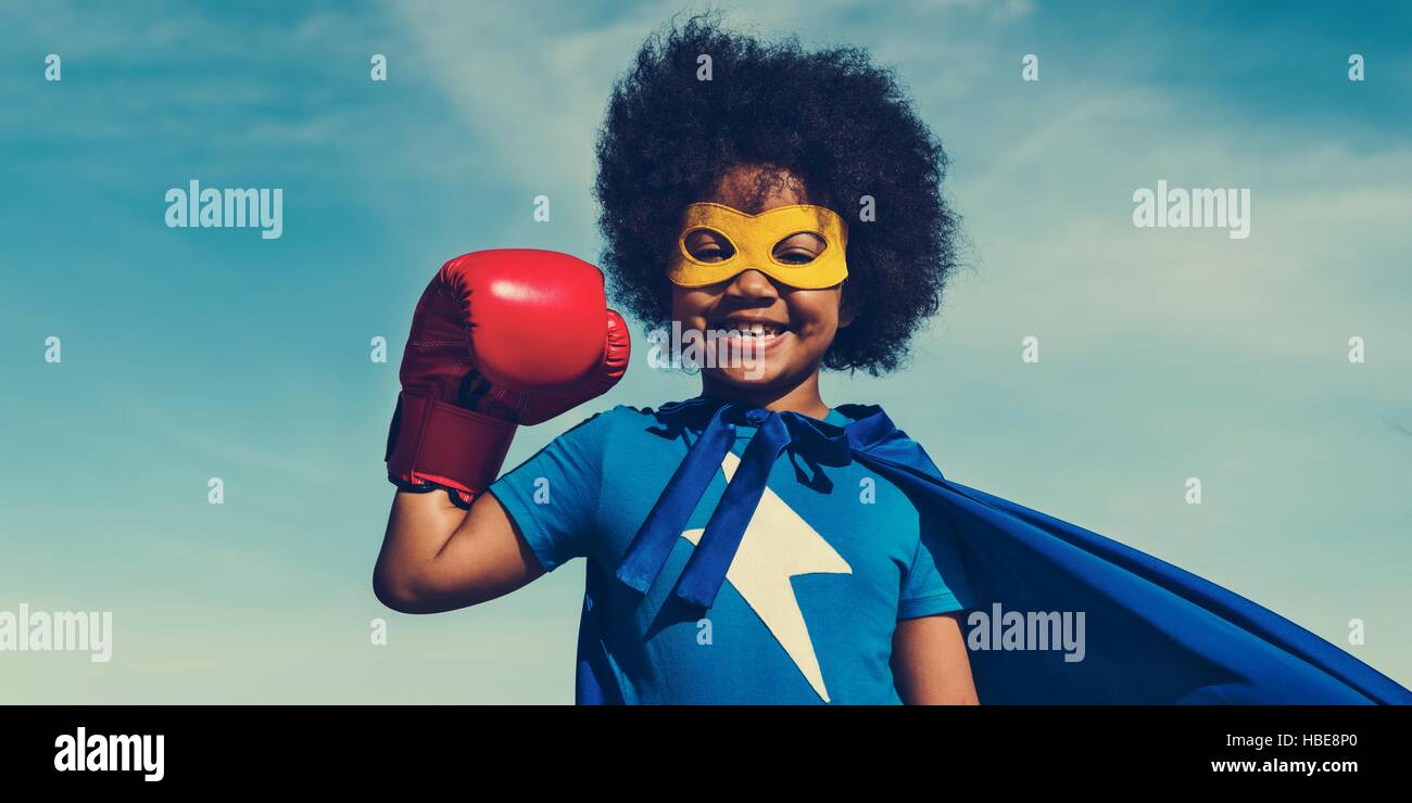 Little Boy Super Hero Concept Stock Photo - Alamy