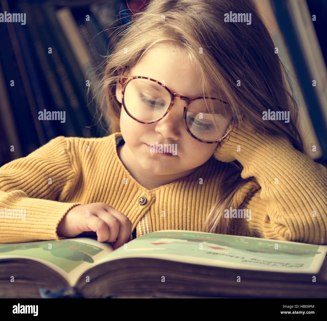 Adorable Cute Girl Reading Storytelling Concept Stock Photo - Alamy