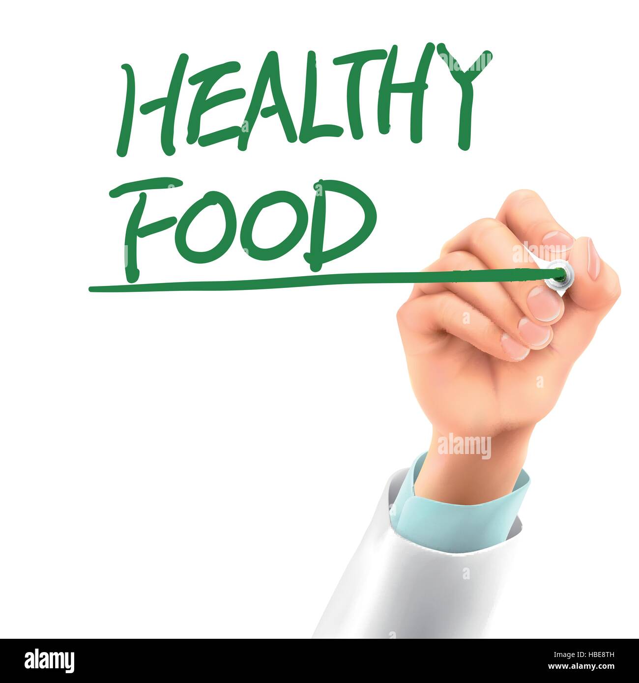 doctor writing healthy food words in the air Stock Vector Image & Art ...