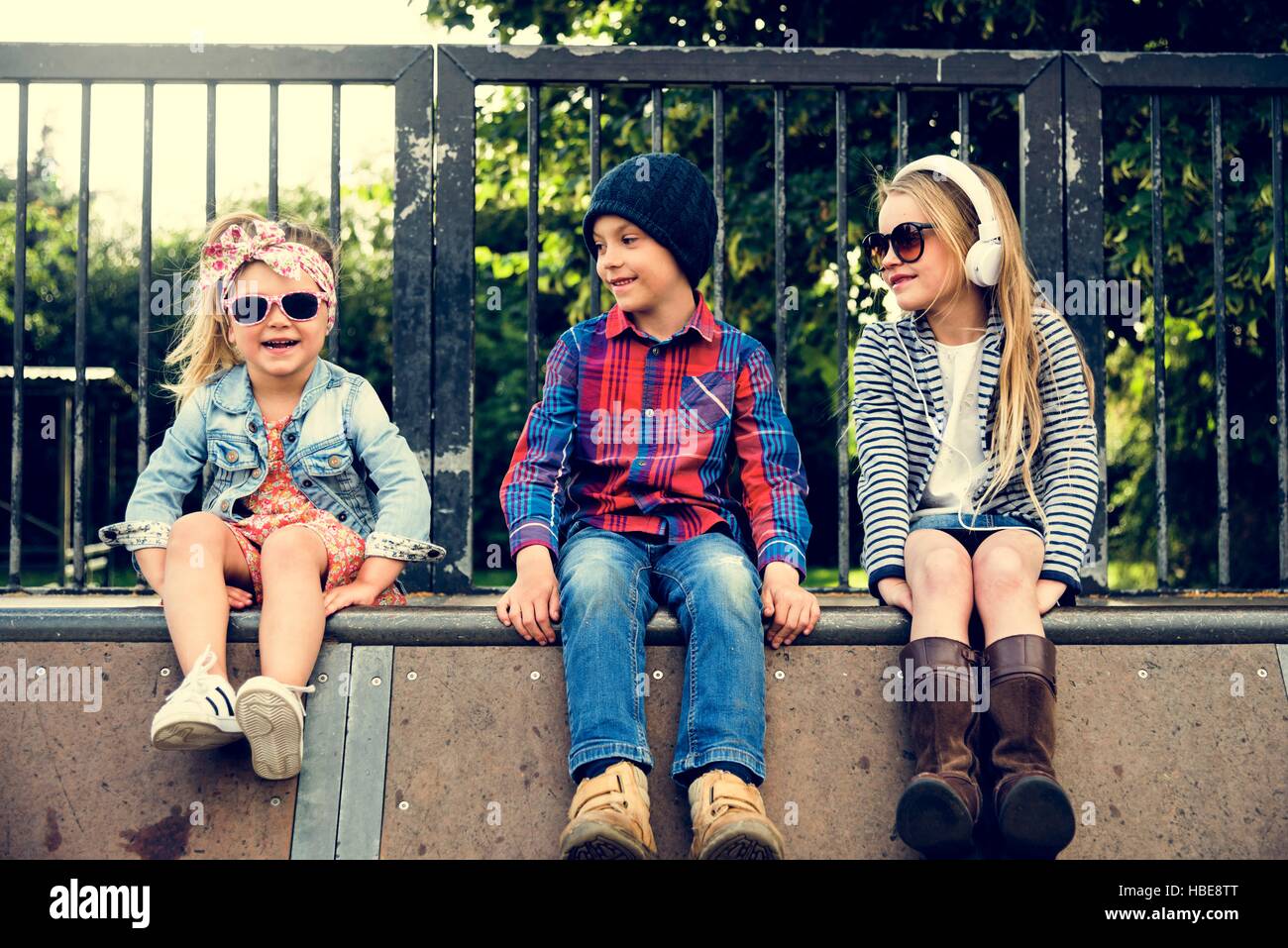 Group of Kids Fashionable Cute Adorable Concept Stock Photo - Alamy