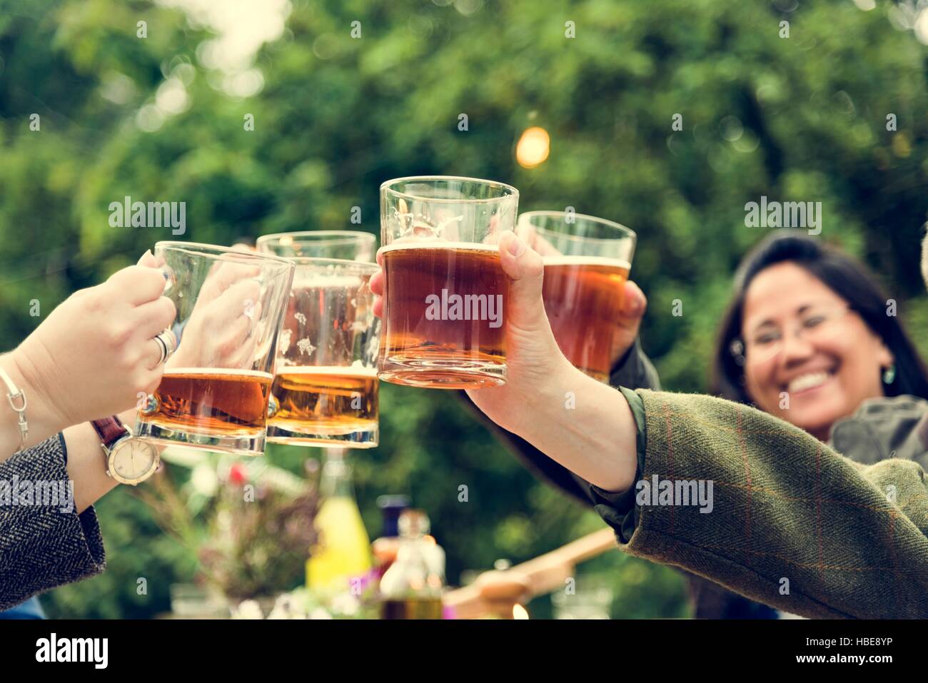 Group Of People Cheers Concept Stock Photo - Alamy