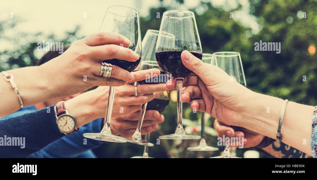 Group Of People Cheers Concept Stock Photo - Alamy