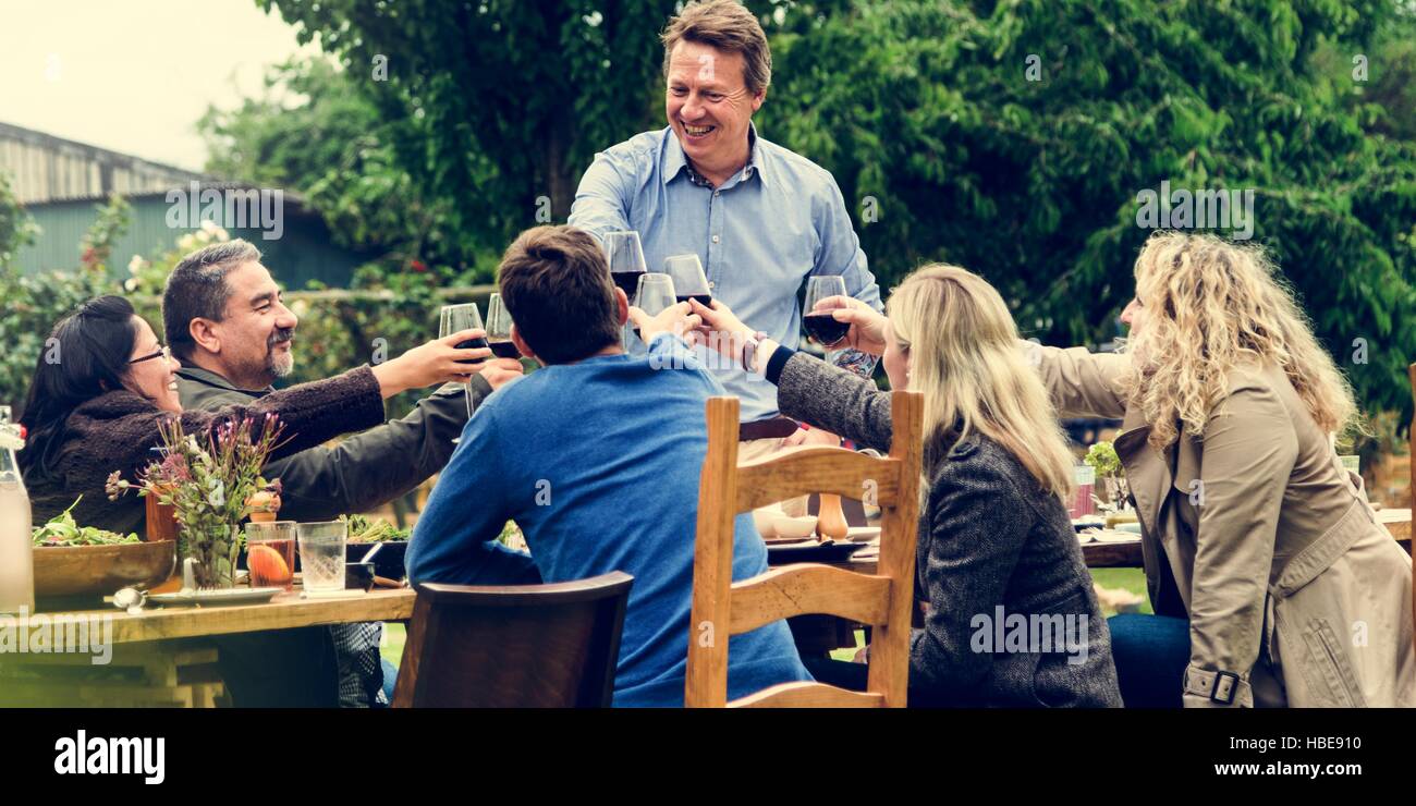 Group Of People Cheers Concept Stock Photo - Alamy