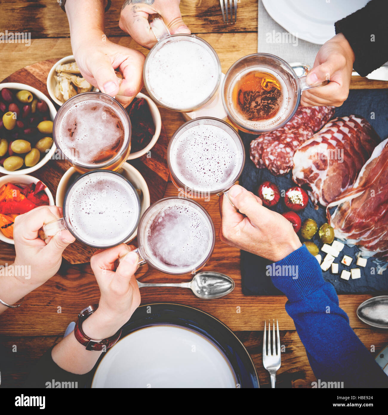 Group Of People Cheers Concept Stock Photo - Alamy