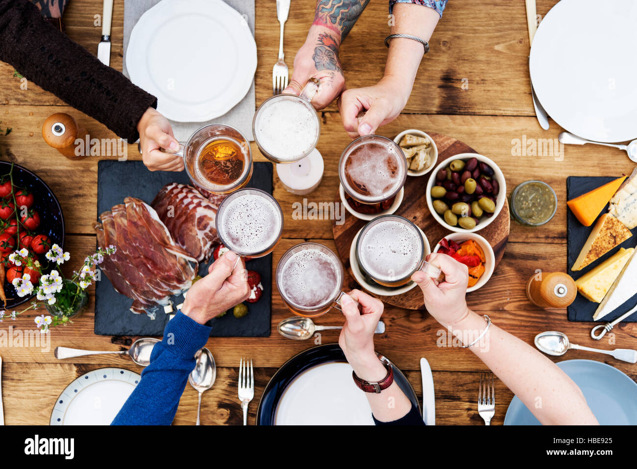 Group Of People Cheers Concept Stock Photo - Alamy
