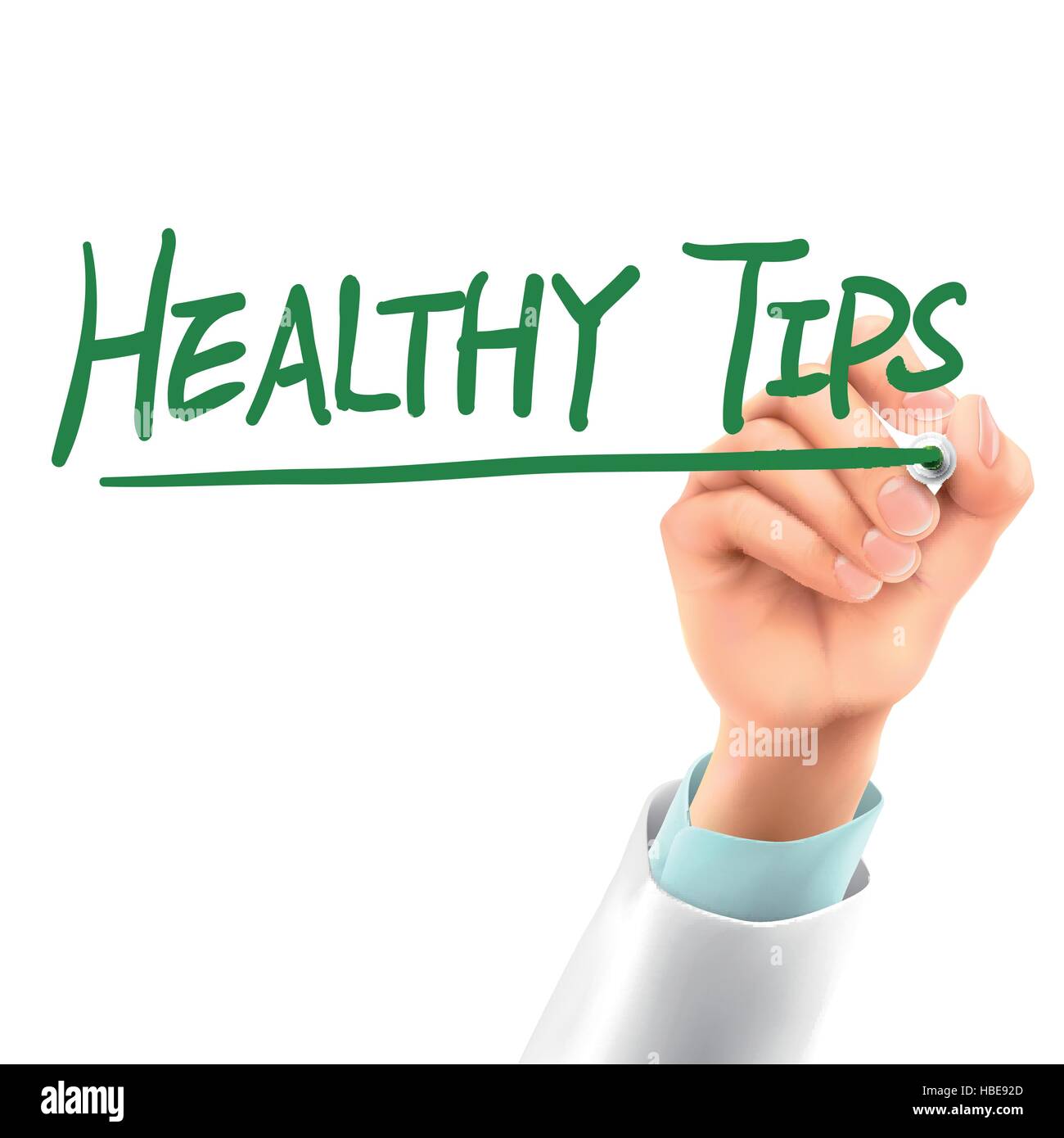 doctor writing healthy tips words in the air Stock Vector Image & Art ...