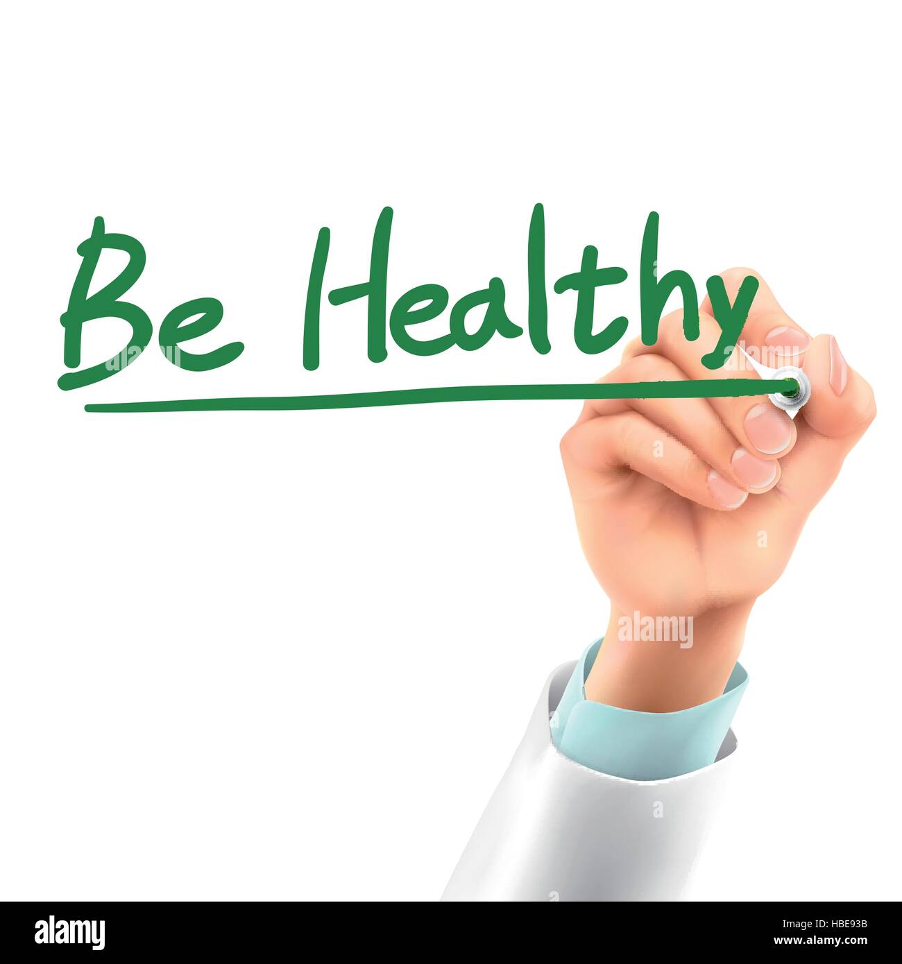 doctor writing be healthy words in the air Stock Vector Image & Art - Alamy