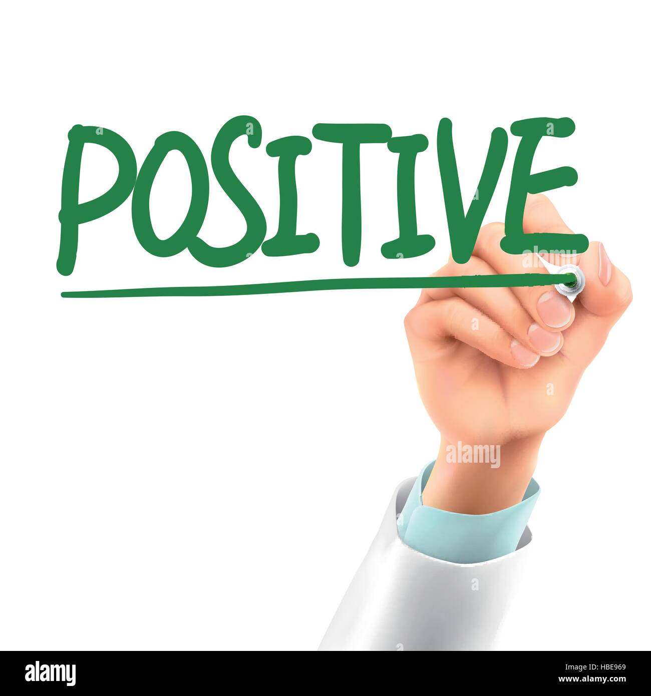 doctor writing positive word in the air Stock Vector Image & Art - Alamy