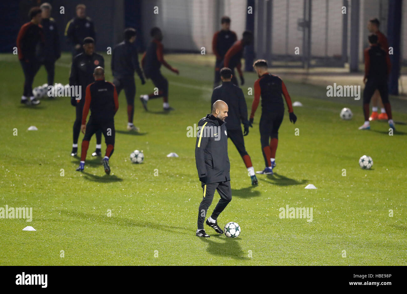 Manchester city manager pep guardiola training session city football ...