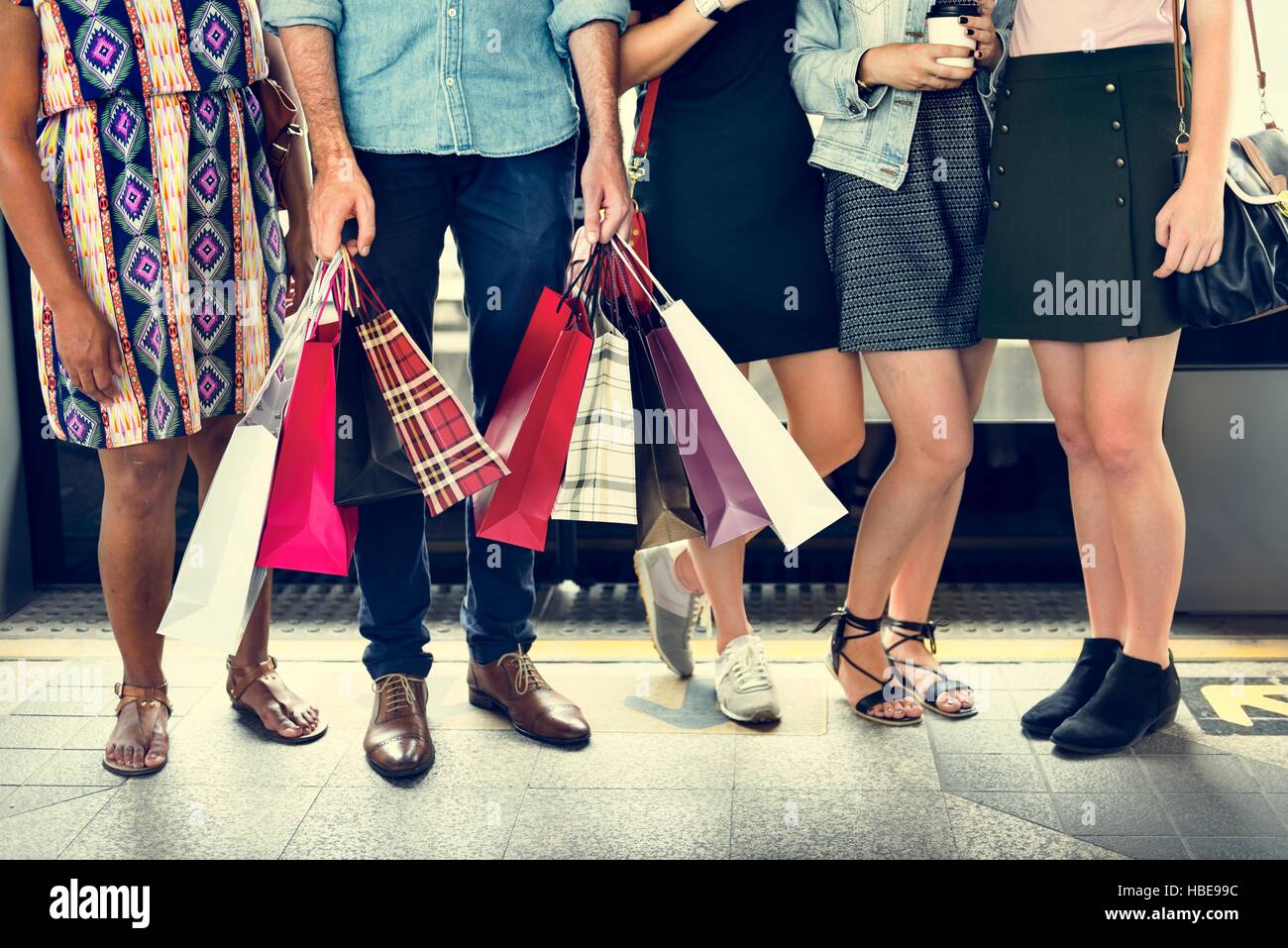 Group Of People Shopping Concept Stock Photo - Alamy