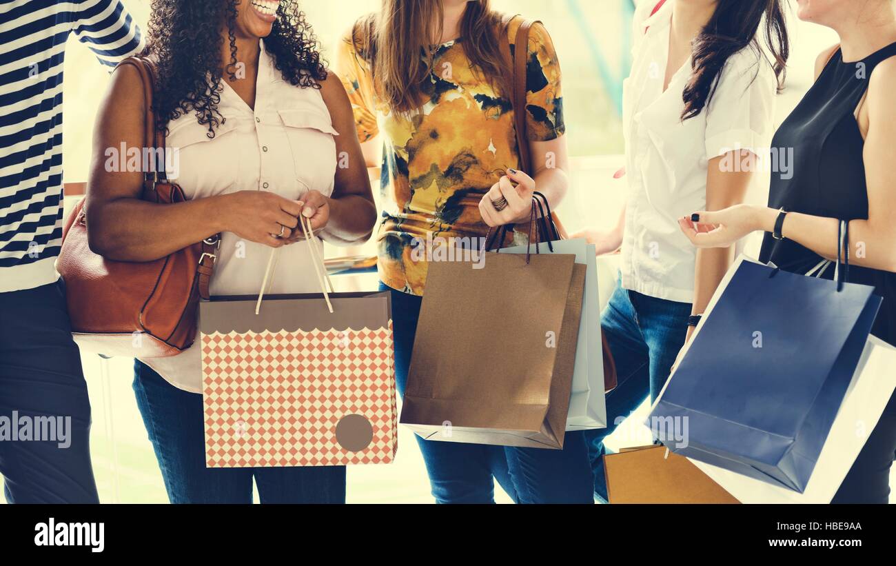 Group Of People Shopping Concept Stock Photo - Alamy