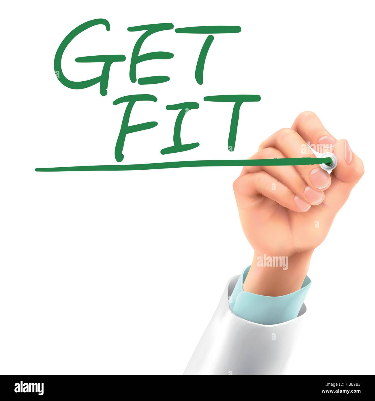 doctor writing get fit words in the air Stock Vector Image & Art - Alamy