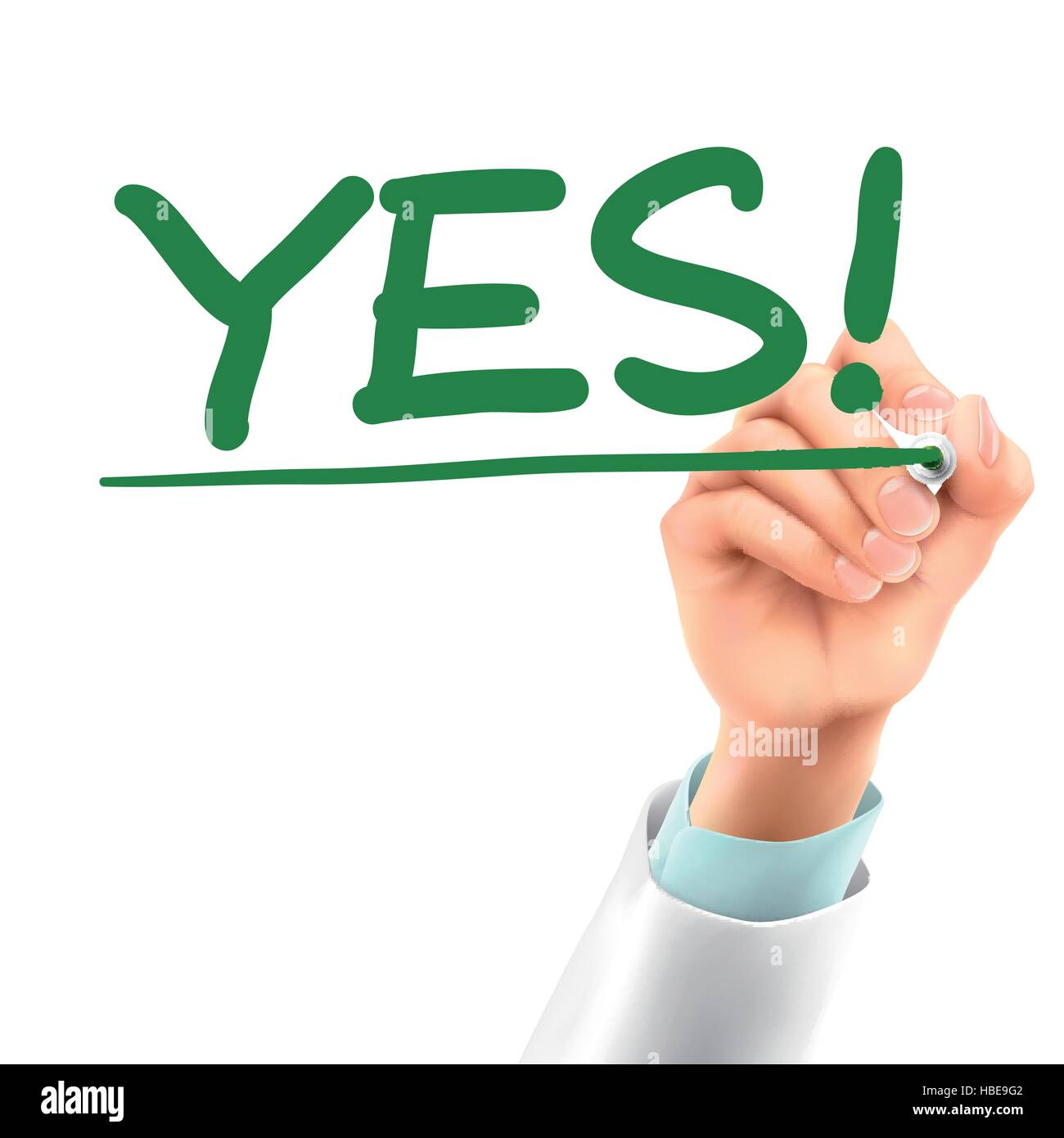 doctor writing yes word in the air Stock Vector Image & Art - Alamy