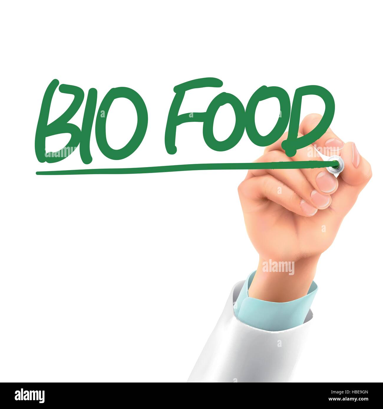 doctor writing bio food words in the air Stock Vector Image & Art - Alamy