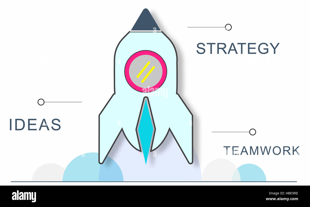 Rocket Spaceship Startup Business Strategy Graphic Concept Stock Photo ...