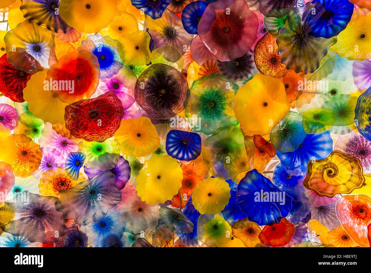 The Hand Blown Glass Flower Ceiling at the Bellagio Hotel Stock Photo ...