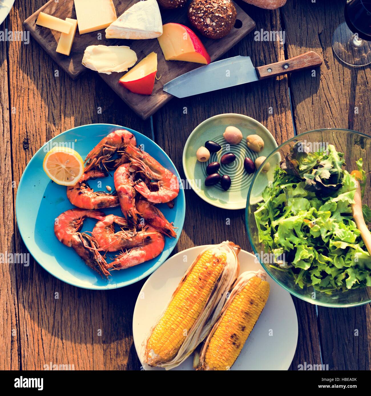 Dinner Table Food Outdoors Concept Stock Photo - Alamy