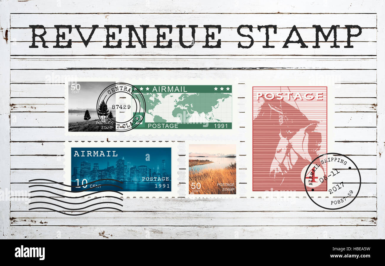 Airmail Mail Postcard Letter Stamp Concept Stock Photo - Alamy