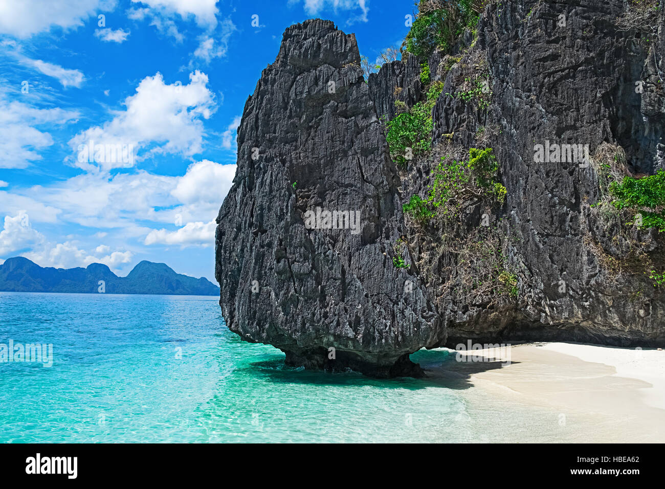 Beautiful tropical beach. Scenic landscape with sandy beach sea and ...