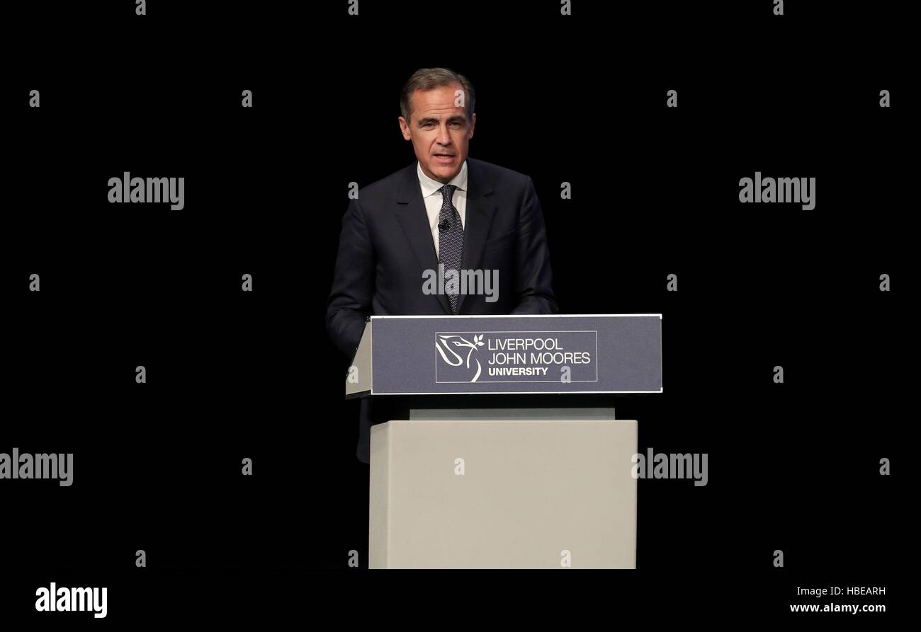 Bank of England Governor Mark Carney delivers the Liverpool John Moores ...