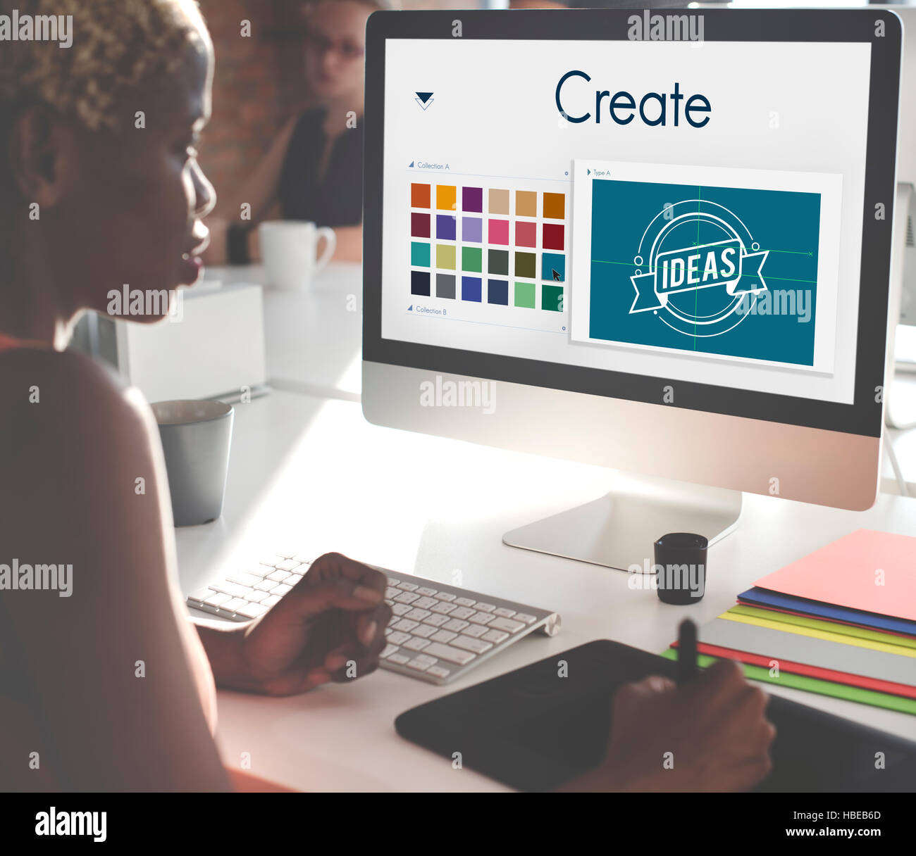 Create Inspiration Design Logo Concept Stock Photo - Alamy