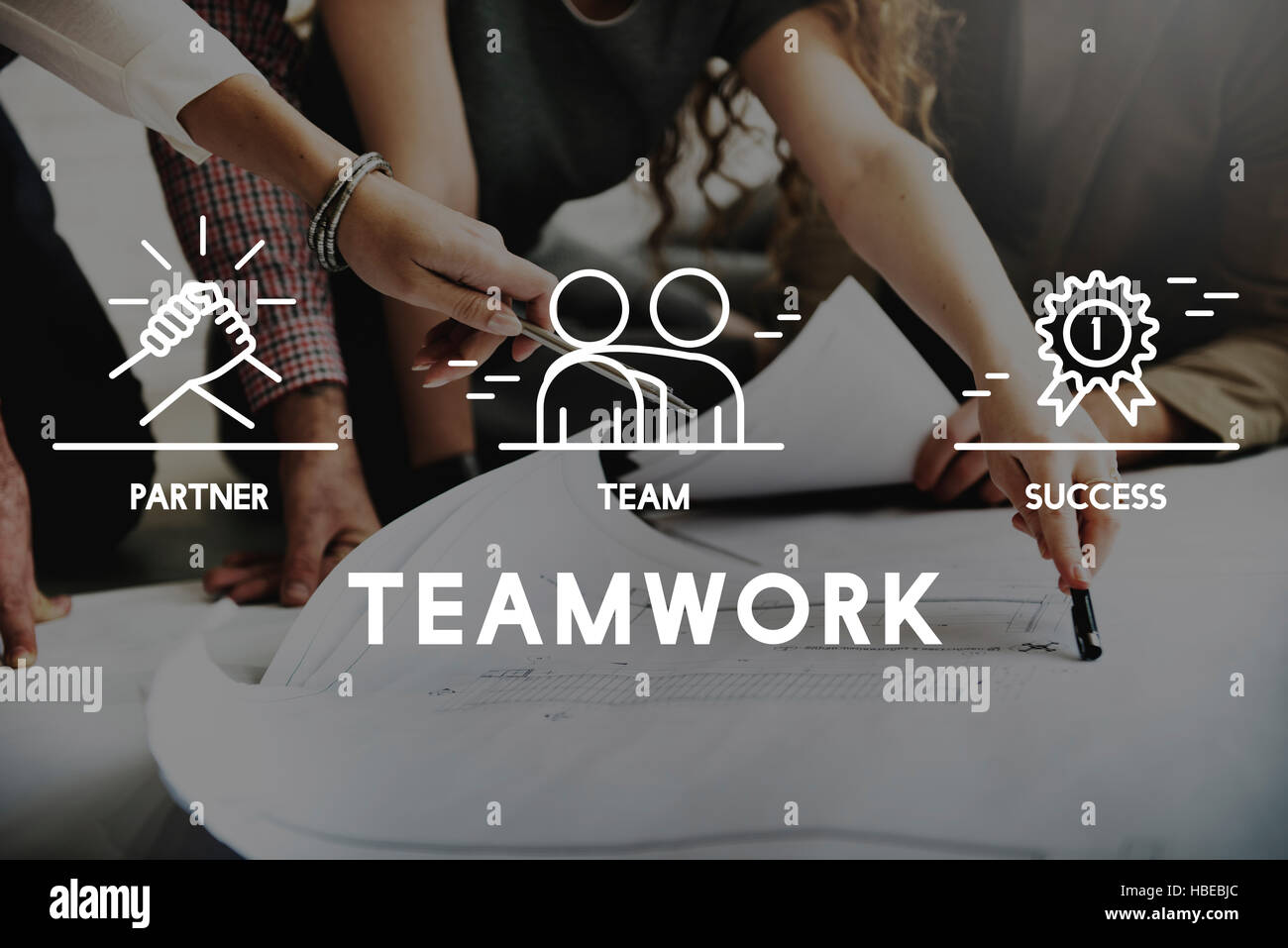 Business Collaboration Teamwork Corporation Concept Stock Photo - Alamy