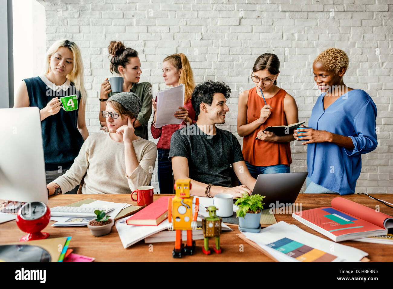 Teamwork Discussion Meeting Brainstorming Start up Concept Stock Photo ...
