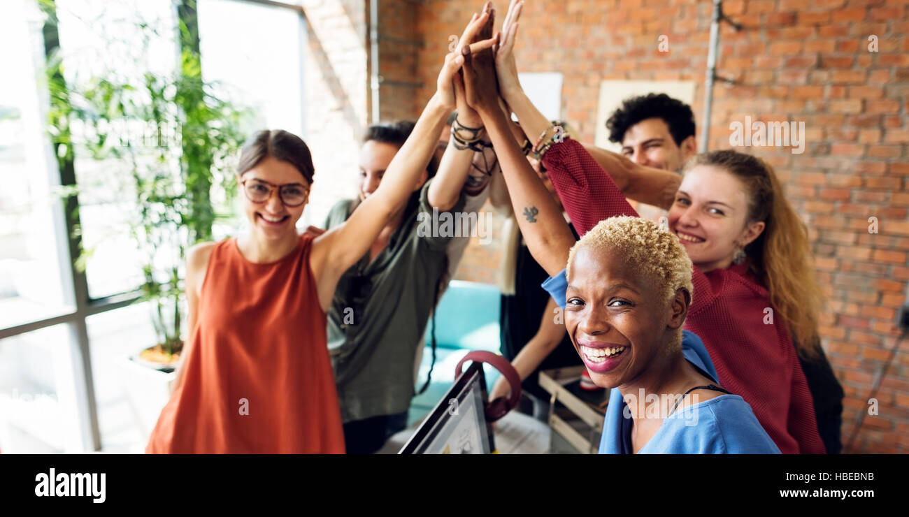Teamwork Power Successful Meeting Workplace Concept Stock Photo - Alamy