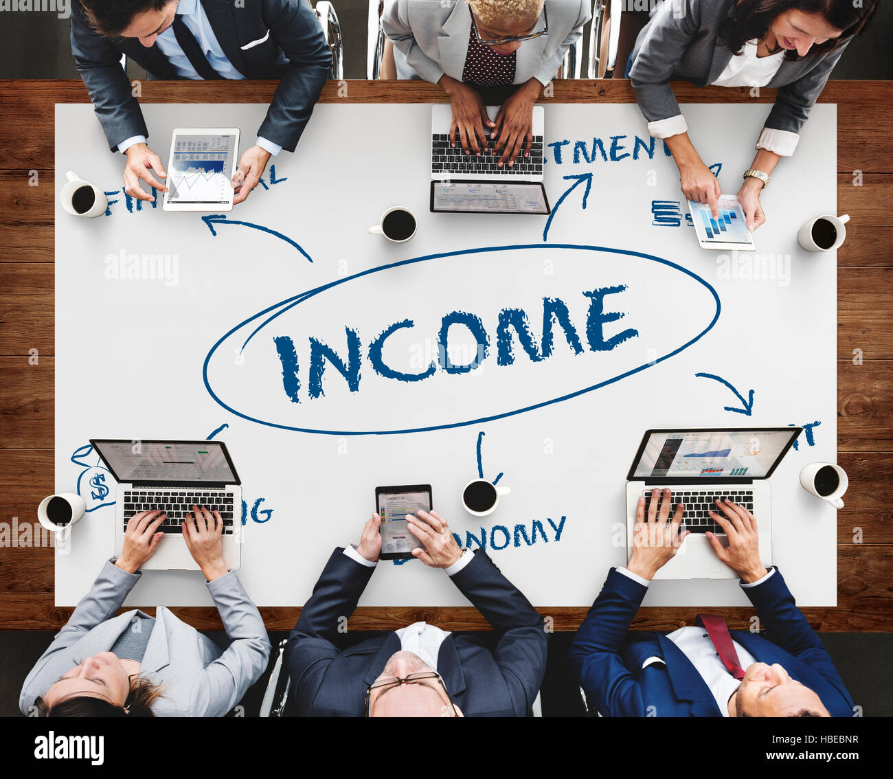 Financial Income Economic Diagram Money Concept Stock Photo - Alamy
