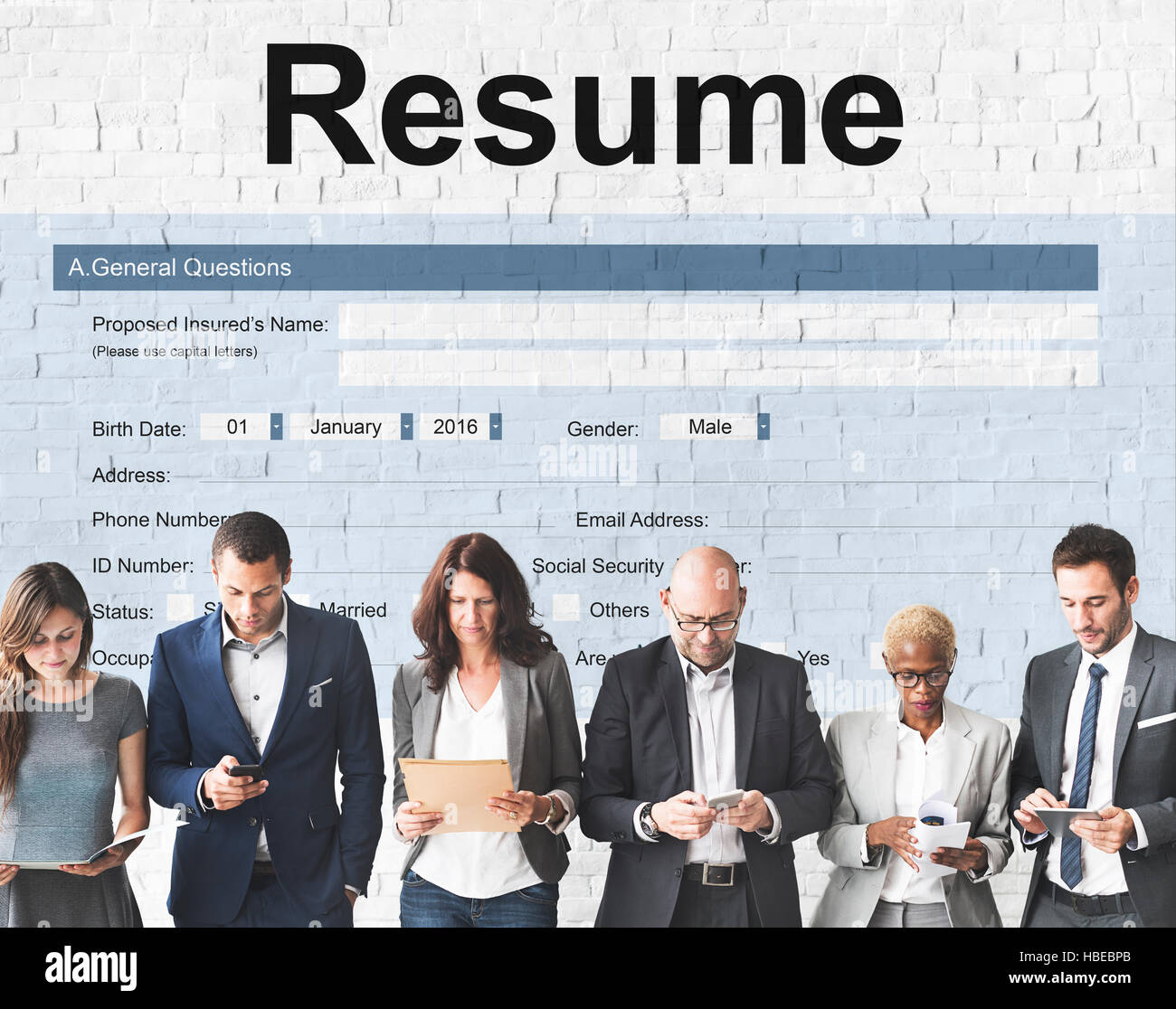 Resume Apply Work Form Concept Stock Photo - Alamy