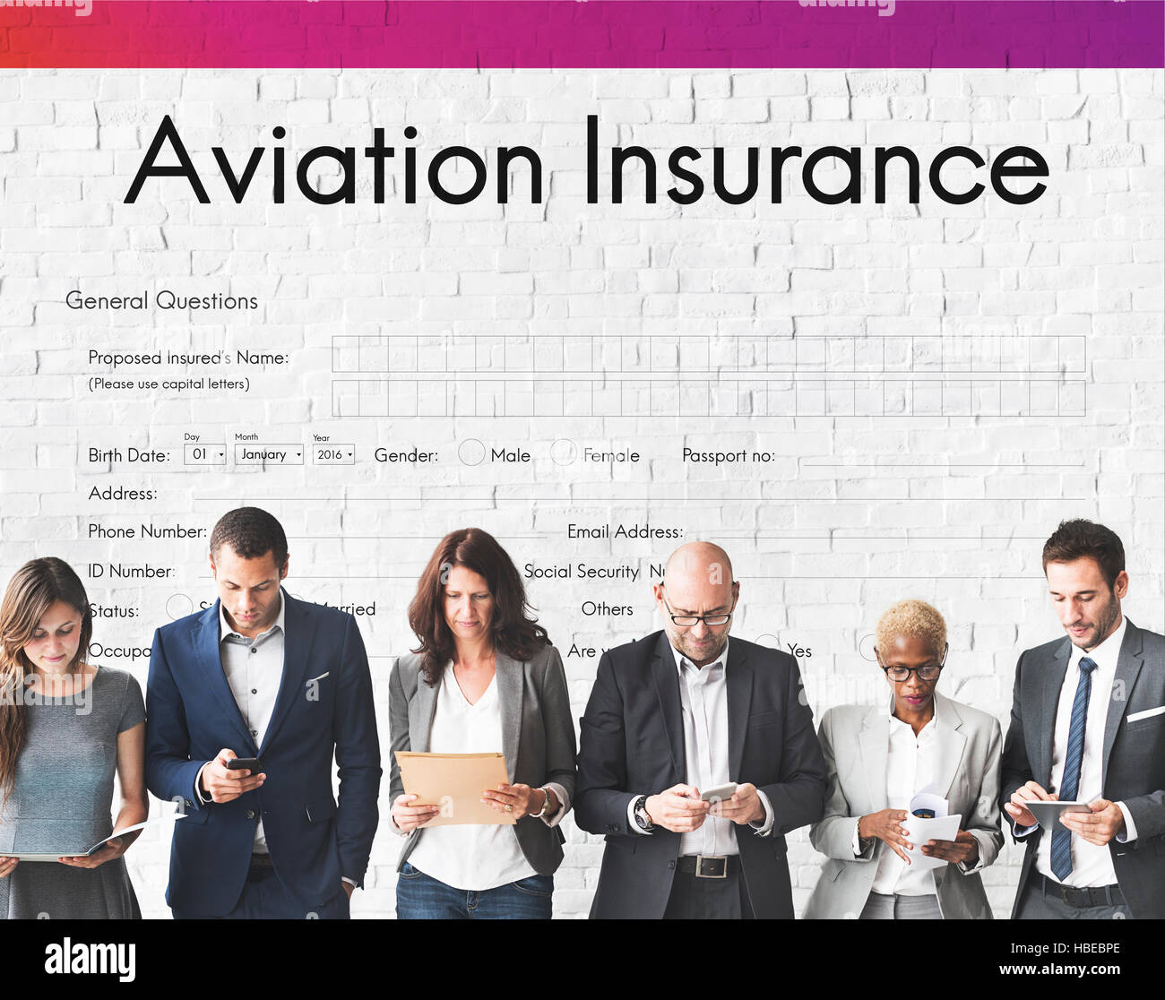 Aviation Flight Insurance Form Concept Stock Photo - Alamy