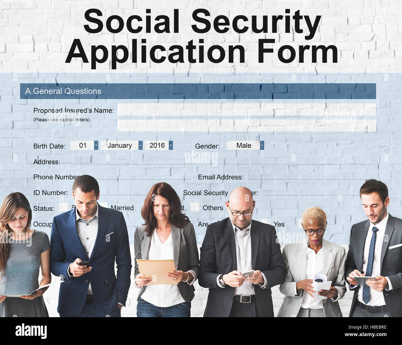 Social Security Application Form Insurance Pension Concept Stock Photo ...