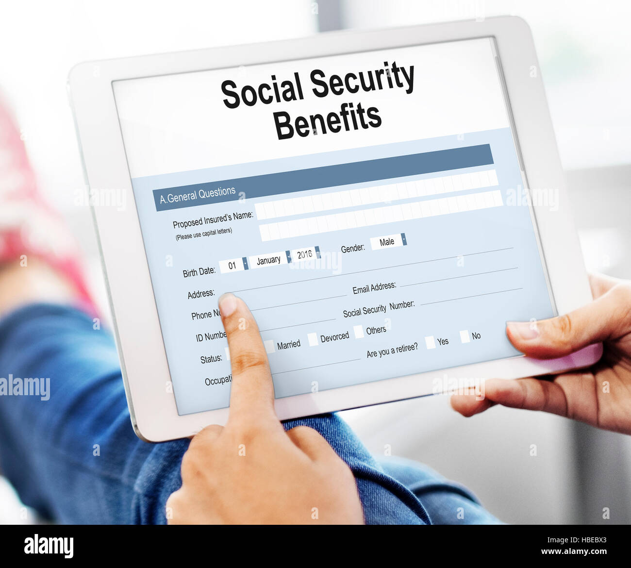 Social Security Benefits Form Concept Stock Photo - Alamy
