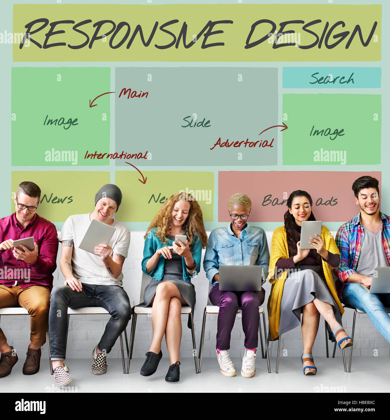 Responsive Design Layout Software Concept Stock Photo - Alamy