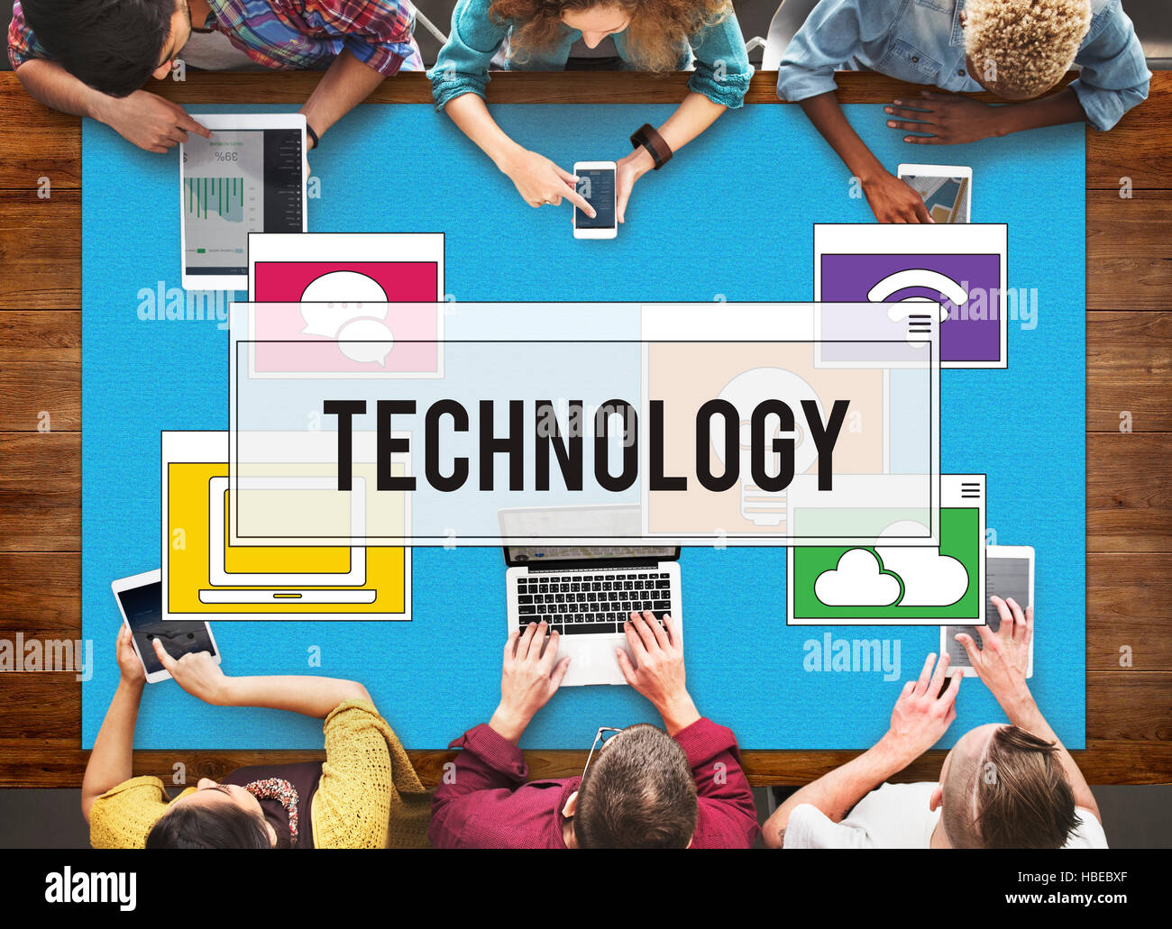 Communication Technology Online Networking Connection Concept Stock ...