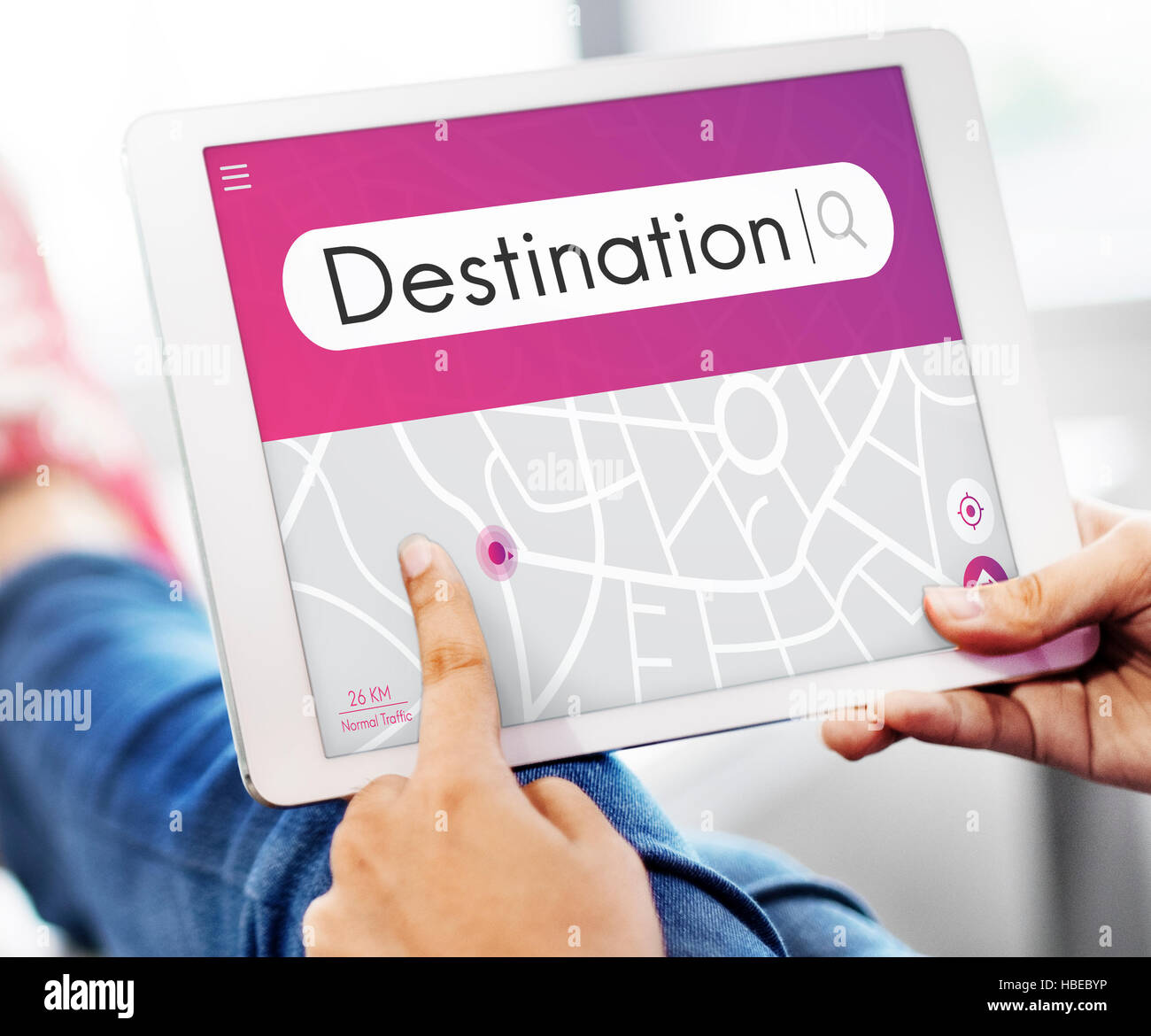 Destination Navigation GPS Map Concept Stock Photo - Alamy