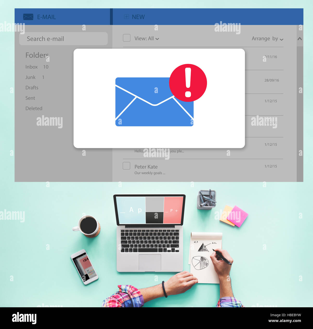 Message Inbox Notification Icon Concept Stock Photo - Alamy