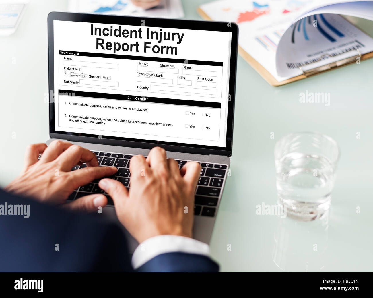 Incident Injury Report Form Document Concept Stock Photo - Alamy