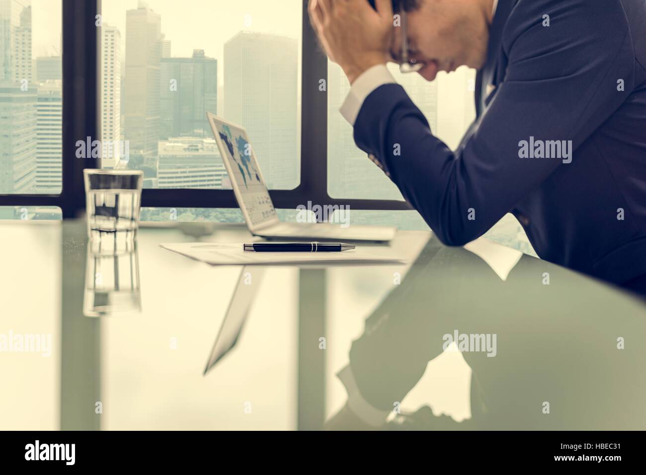 Stress Serious Planning Business Strategy Working Concept Stock Photo ...