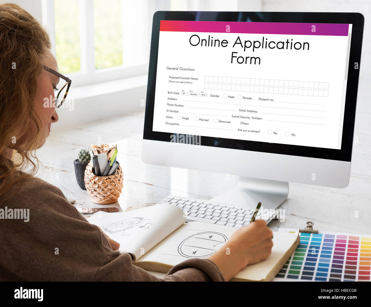 Online Application Form College Concept Stock Photo - Alamy