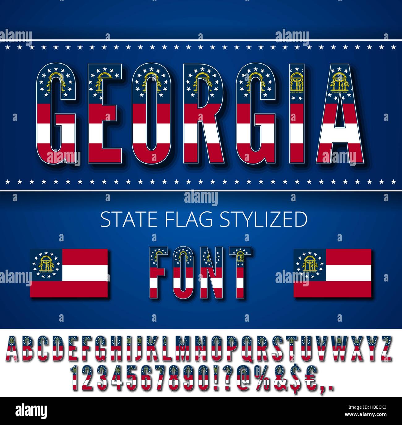USA state font Stock Vector Image & Art - Alamy