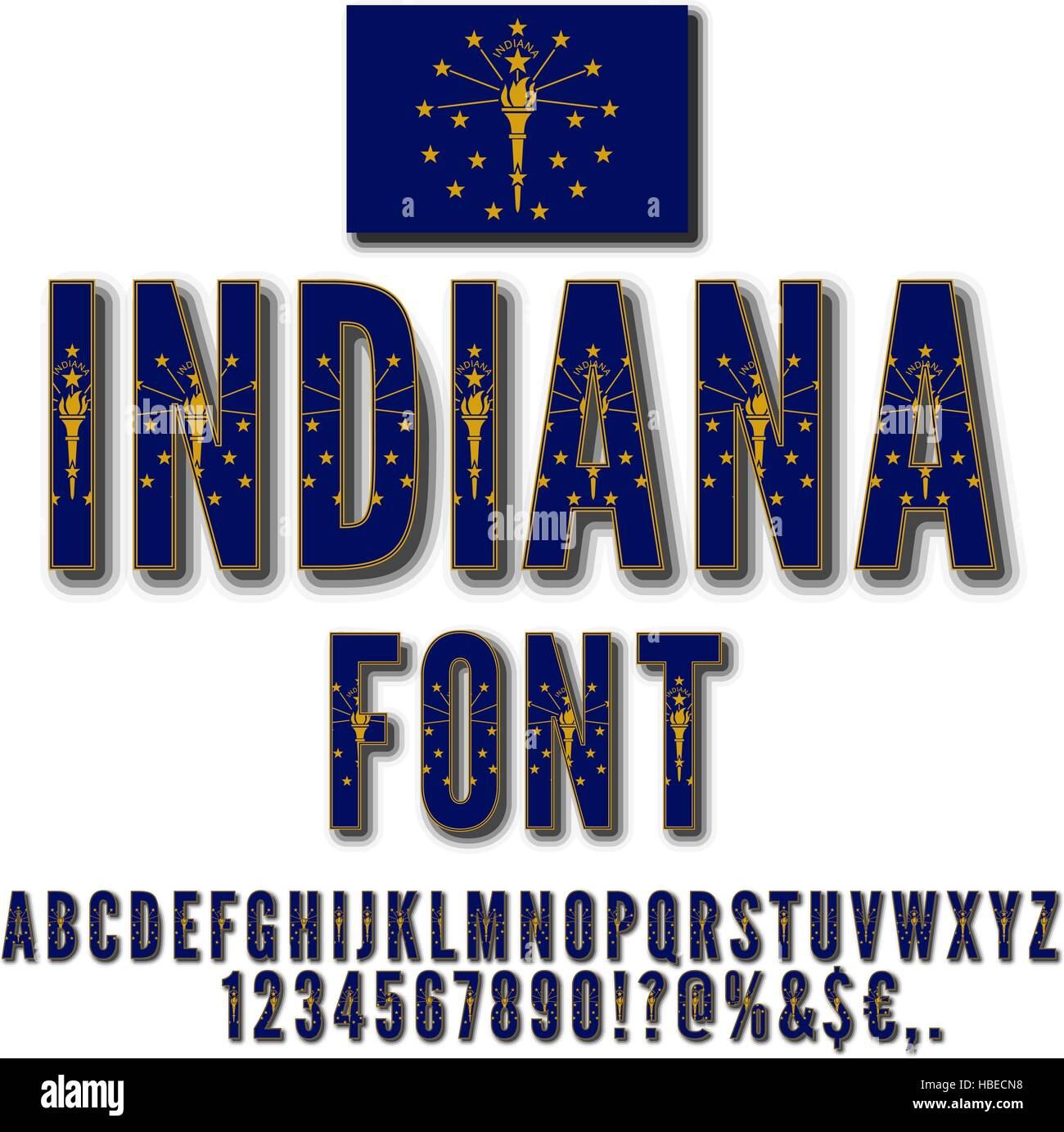 USA state font Stock Vector Image & Art - Alamy