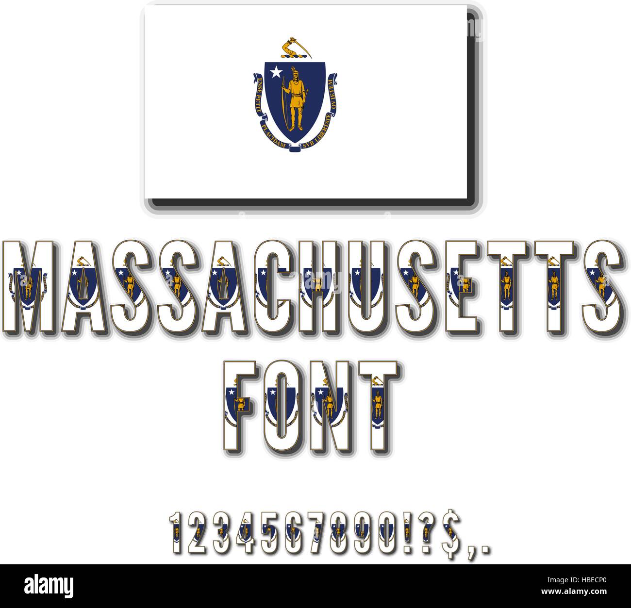 USA state font Stock Vector Image & Art - Alamy