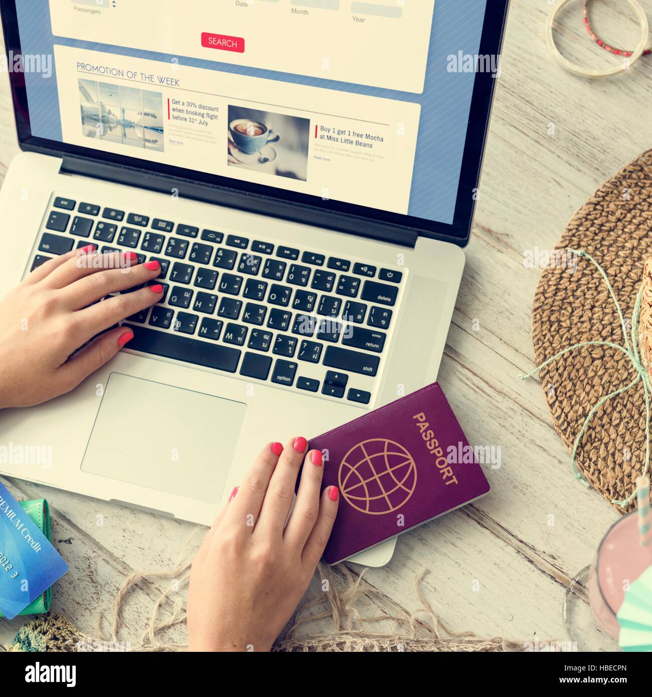 Person Booking Flight Online Concept Stock Photo - Alamy