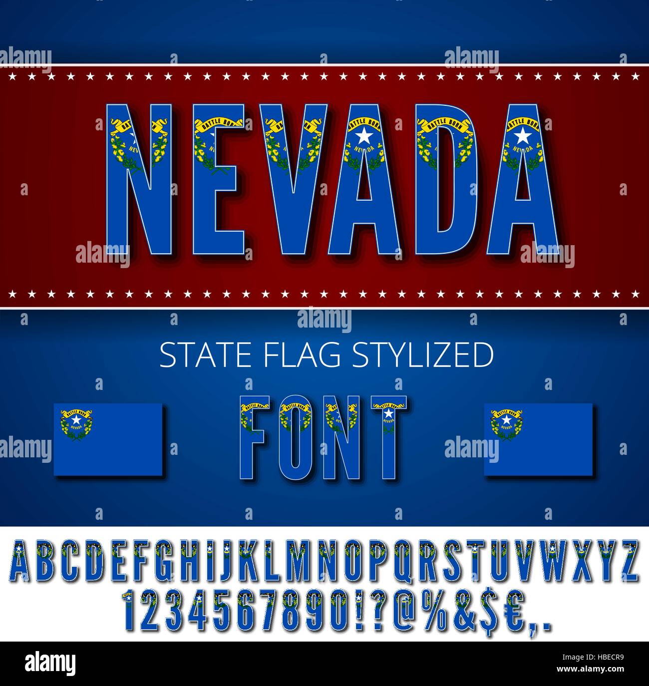USA state font Stock Vector Image & Art - Alamy