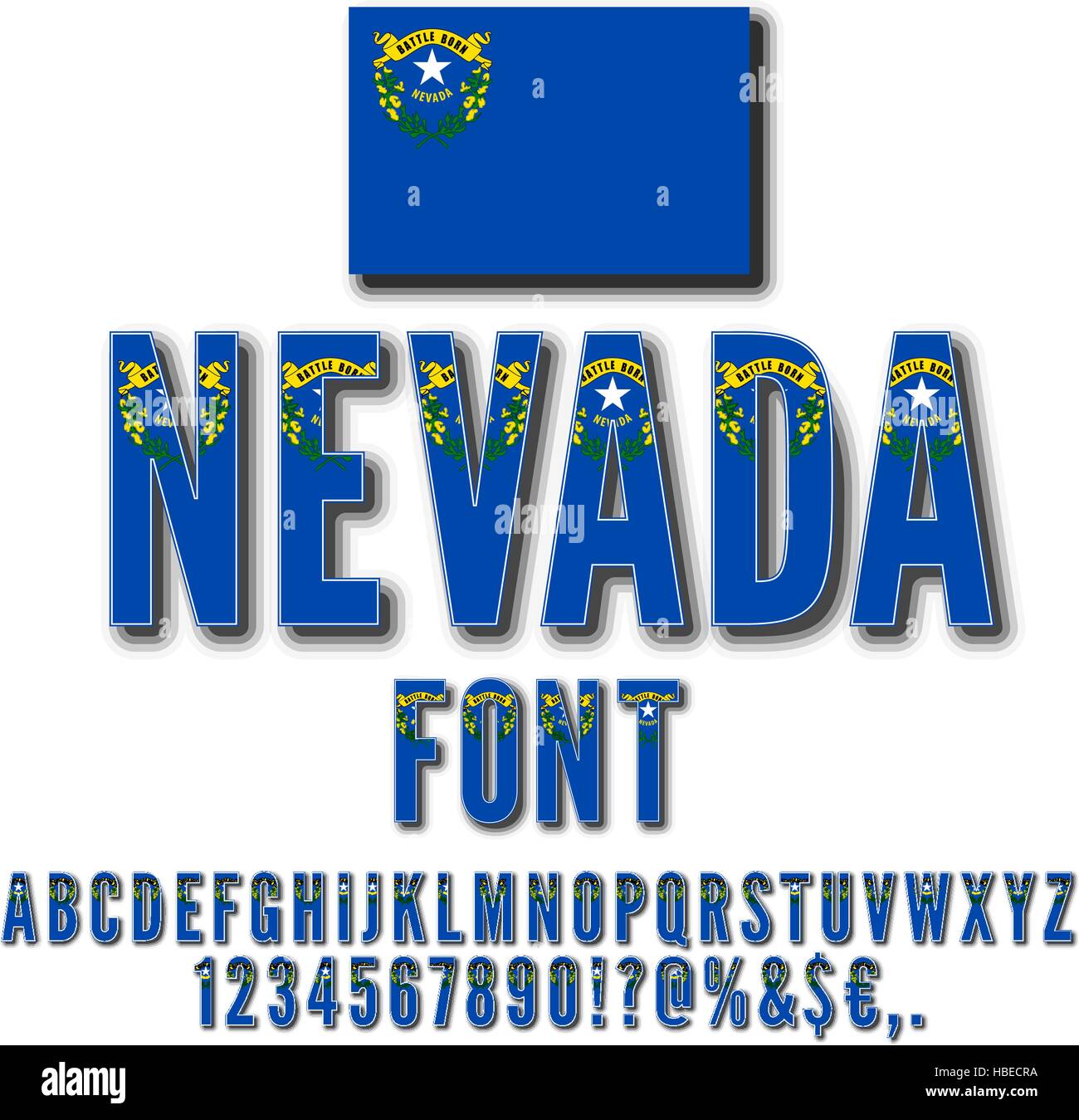 USA state font Stock Vector Image & Art - Alamy