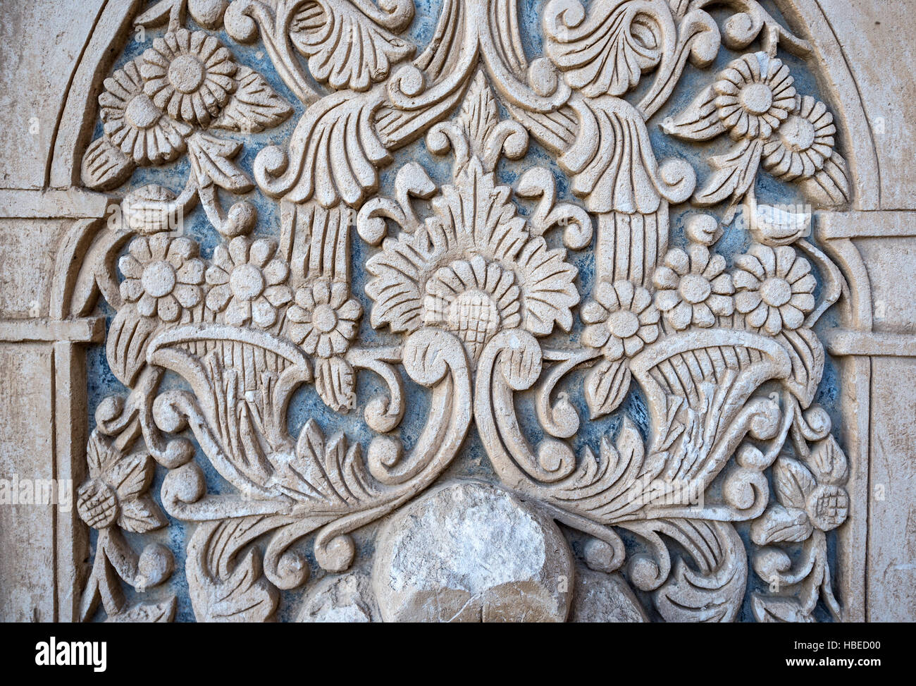 plasterwork in Tabatabaei historic house in Kashan city, Iran Stock ...