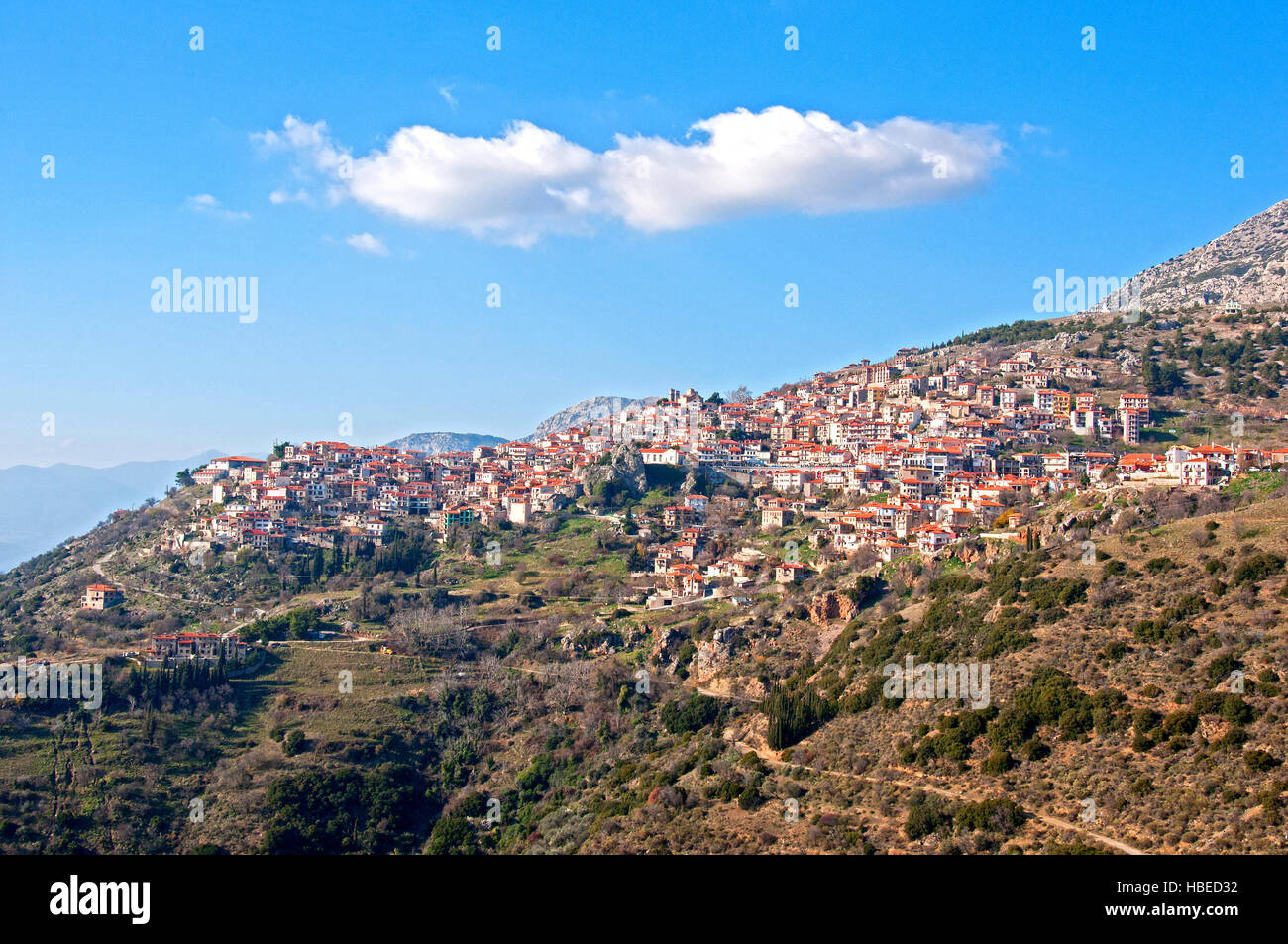 View of Arachova village Stock Photo - Alamy
