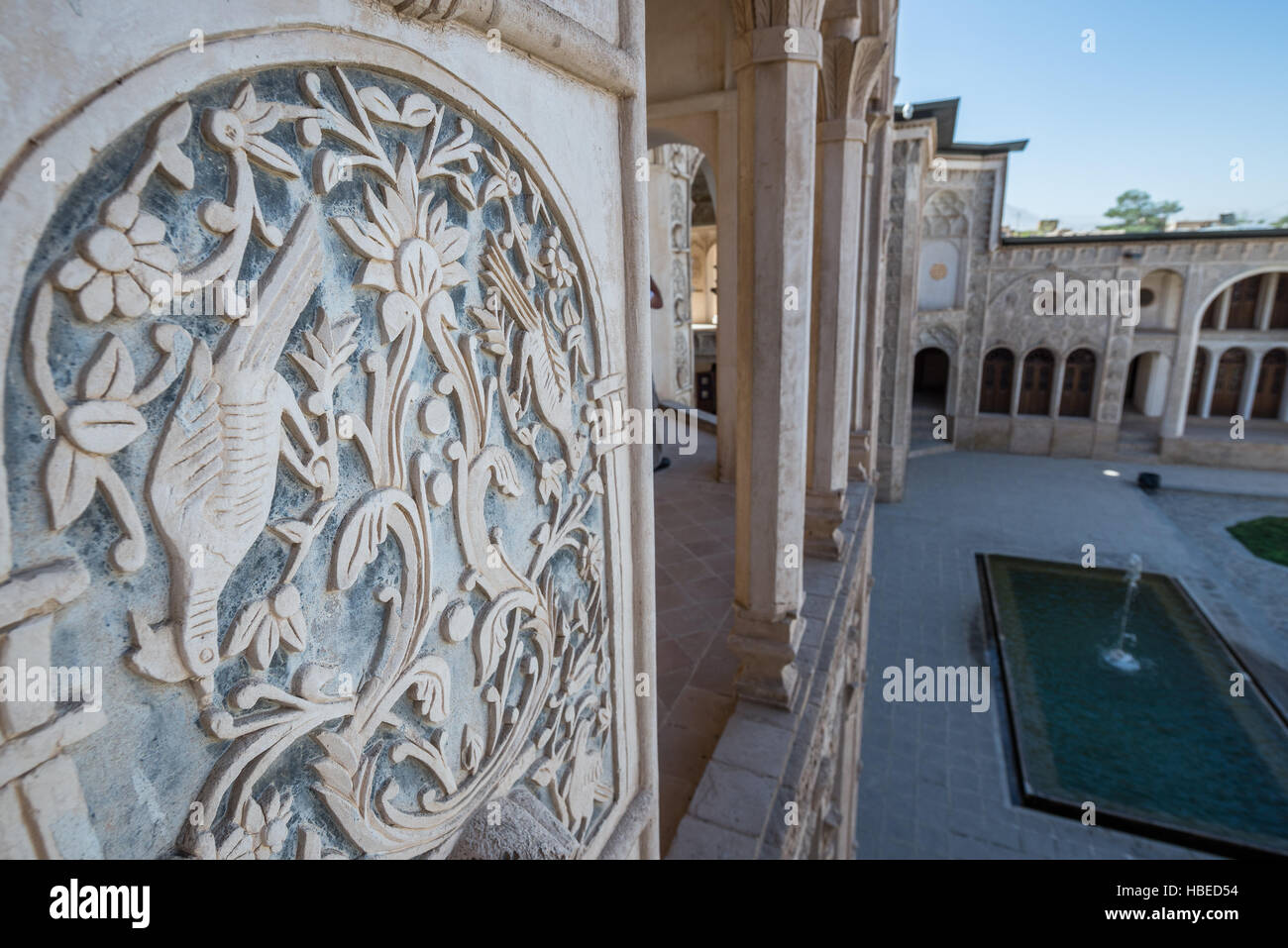 plasterwork in Tabatabaei historic house in Kashan city, Iran Stock Photo - Alamy