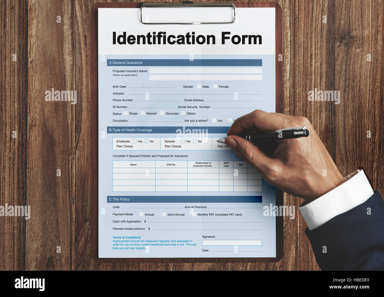 Identification Form ID Taxpayer Document Concept Stock Photo - Alamy
